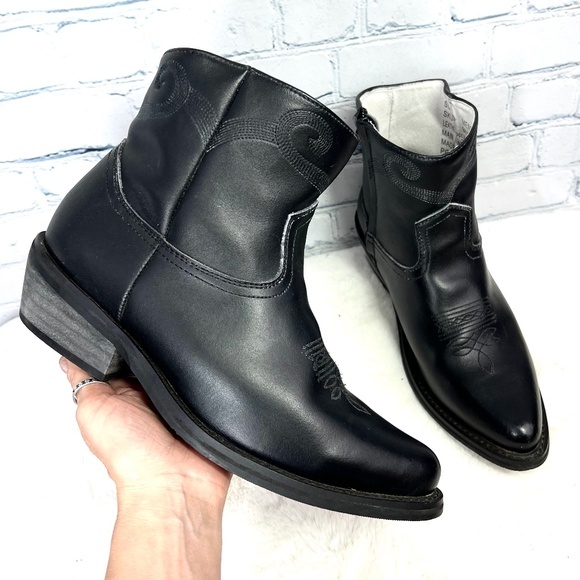 Saddle | Shoes | Saddle Black 0 Leather Short Ankle Western Boots ...